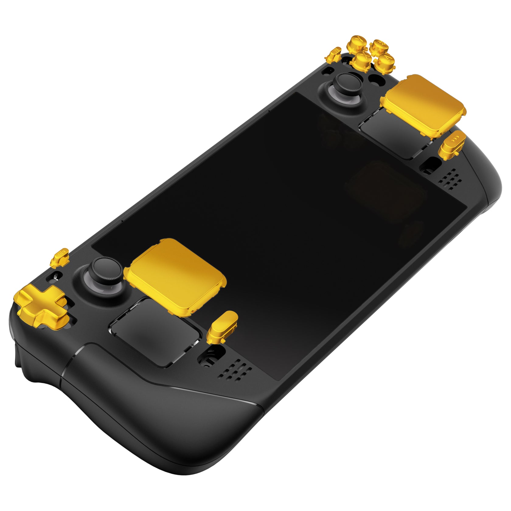 eXtremeRate Chrome Gold Replacement Full Set Buttons for Steam Deck ...