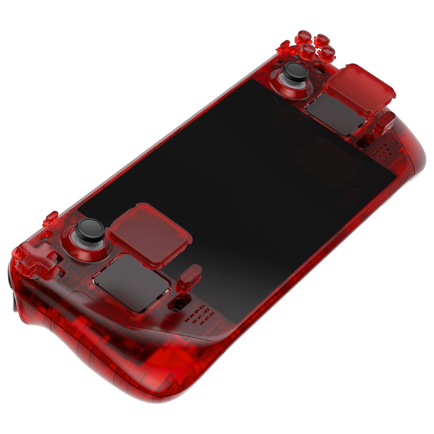 eXtremeRate Clear Red Custom Faceplate Back Plate Shell for Steam Deck ...