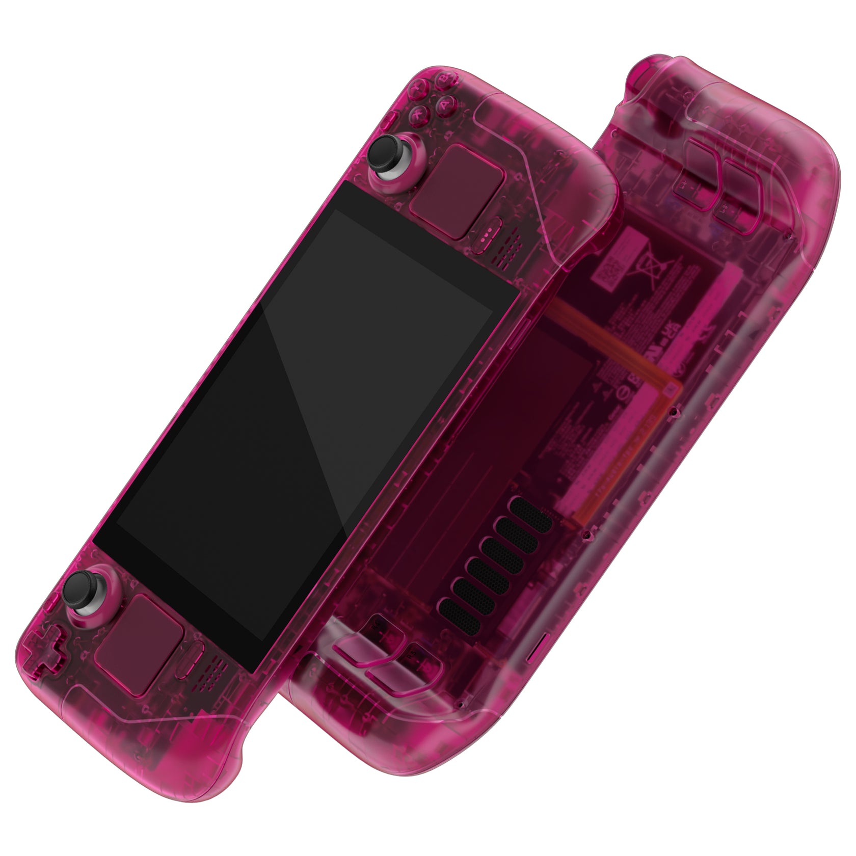 eXtremeRate Clear Candy Pink Custom Faceplate Back Plate Shell for ...