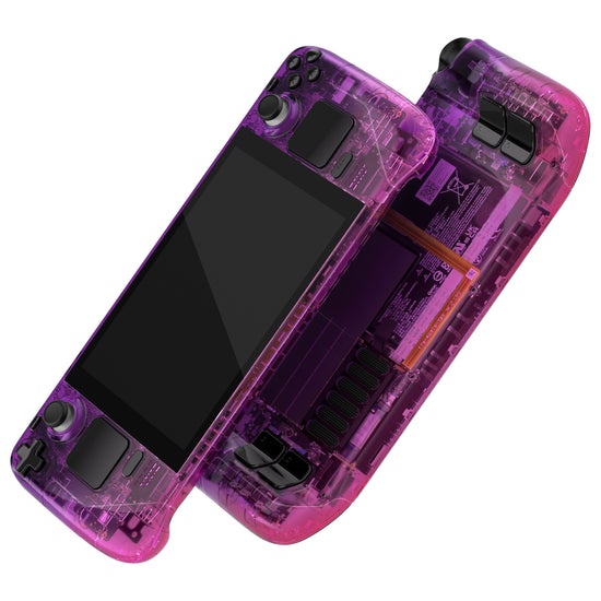 eXtremeRate Gradient Translucent Purple Rose Red Faceplate Back Plate ...