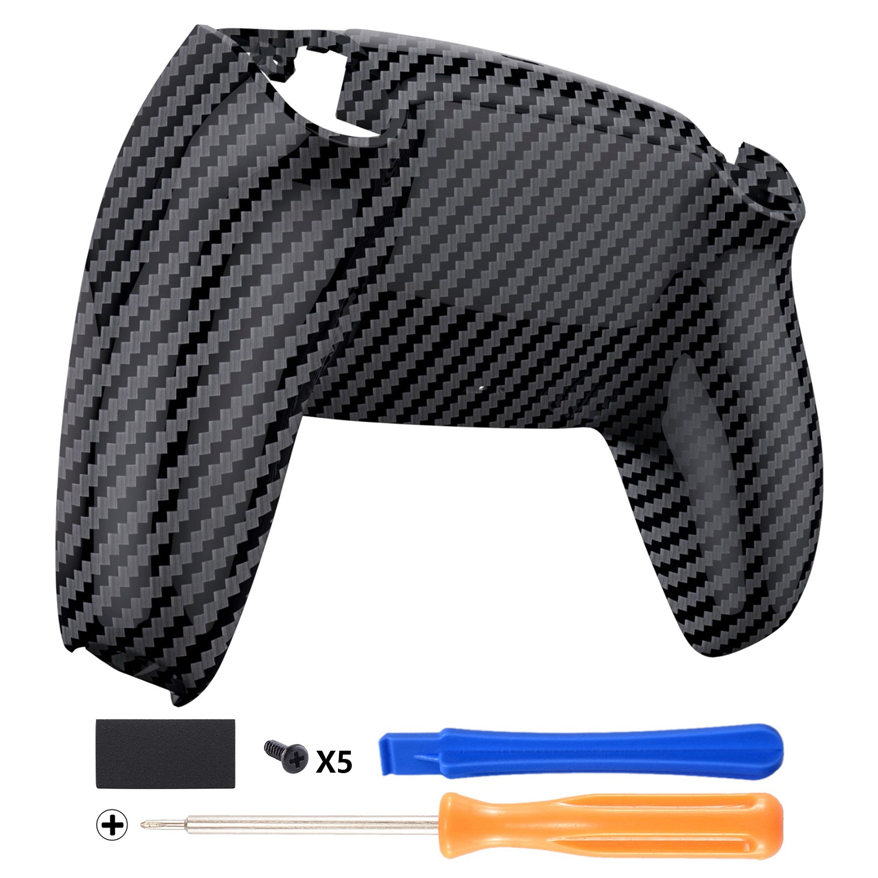 eXtremeRate Graphite Carbon Fiber Patterned Soft Touch Custom Back ...
