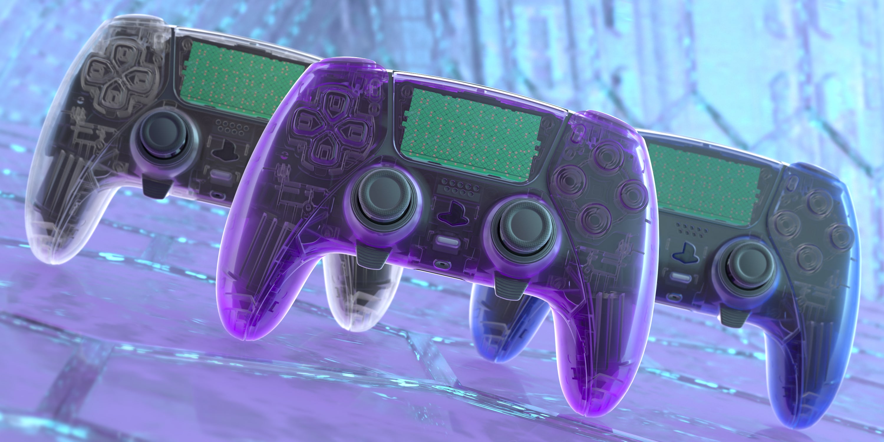 eXtremeRate Clear Blue Full Set Housing Shell with Buttons Touchpad ...