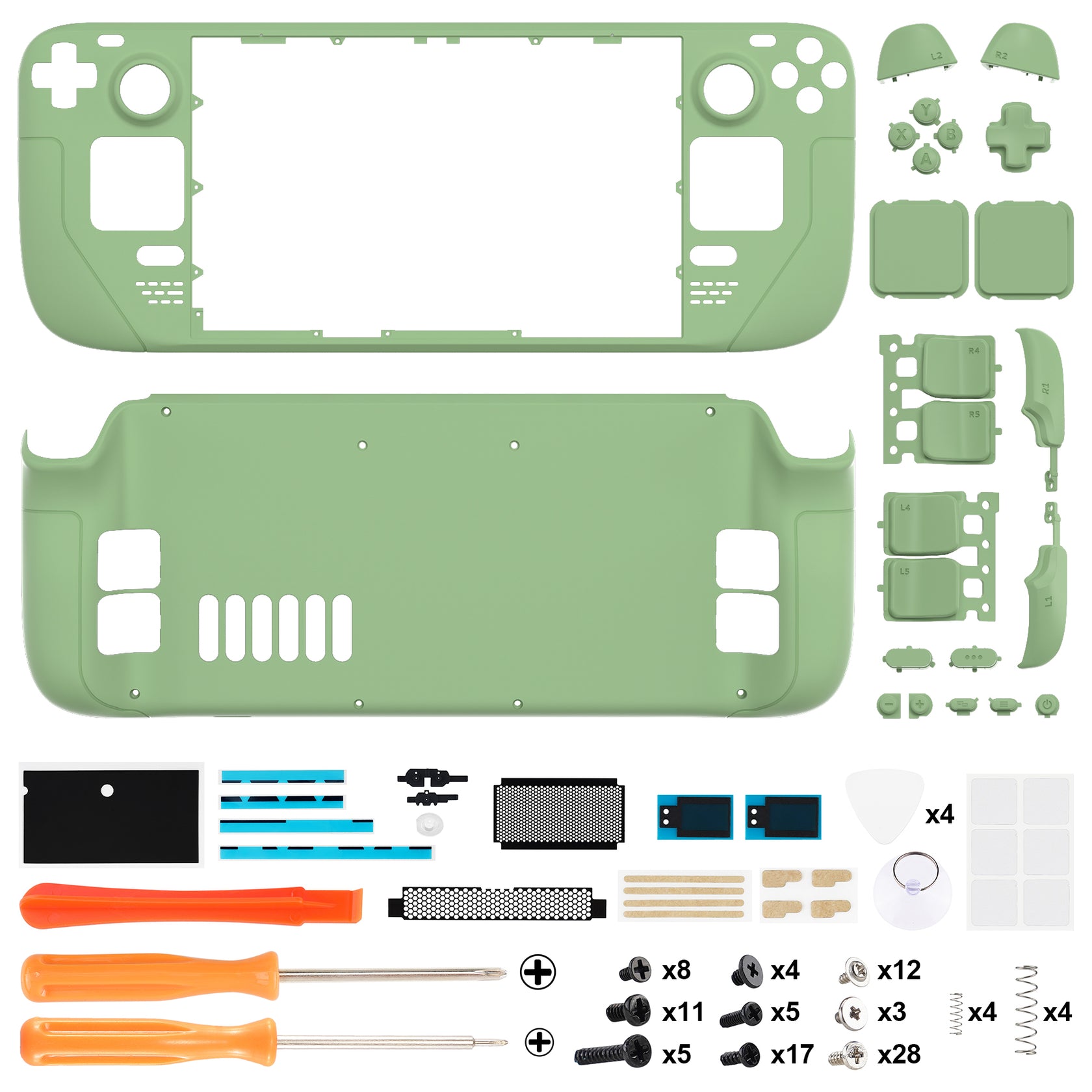 eXtremeRate Matcha Green Custom Faceplate Back Plate Shell for Steam ...