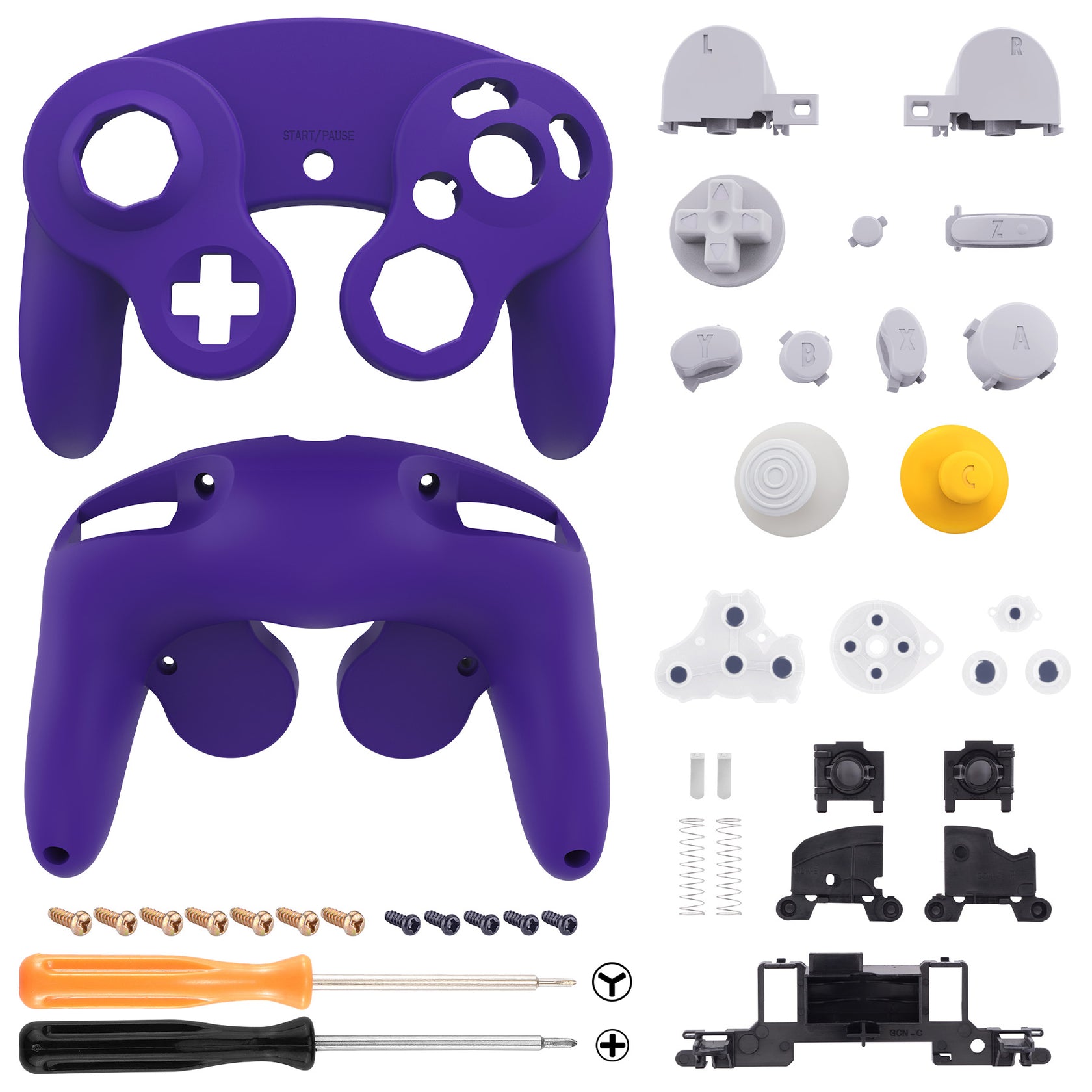 eXtremeRate Purple Faceplate Backplate for Nintendo Gamecube Controller ...
