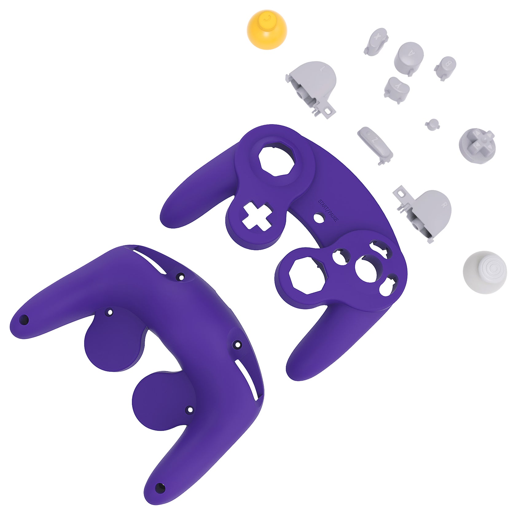 eXtremeRate Purple Faceplate Backplate for Nintendo Gamecube Controller ...