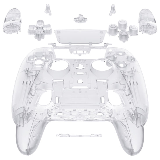 eXtremeRate Clear Full Set Housing Shell with Buttons Touchpad Cover ...