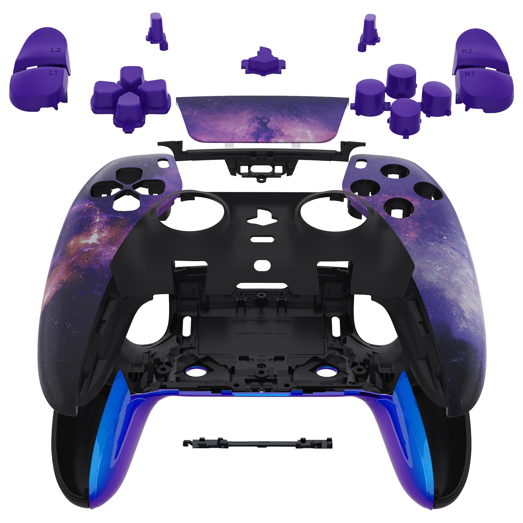 eXtremeRate Nebula Galaxy Full Set Housing Shell with Buttons Touchpad ...