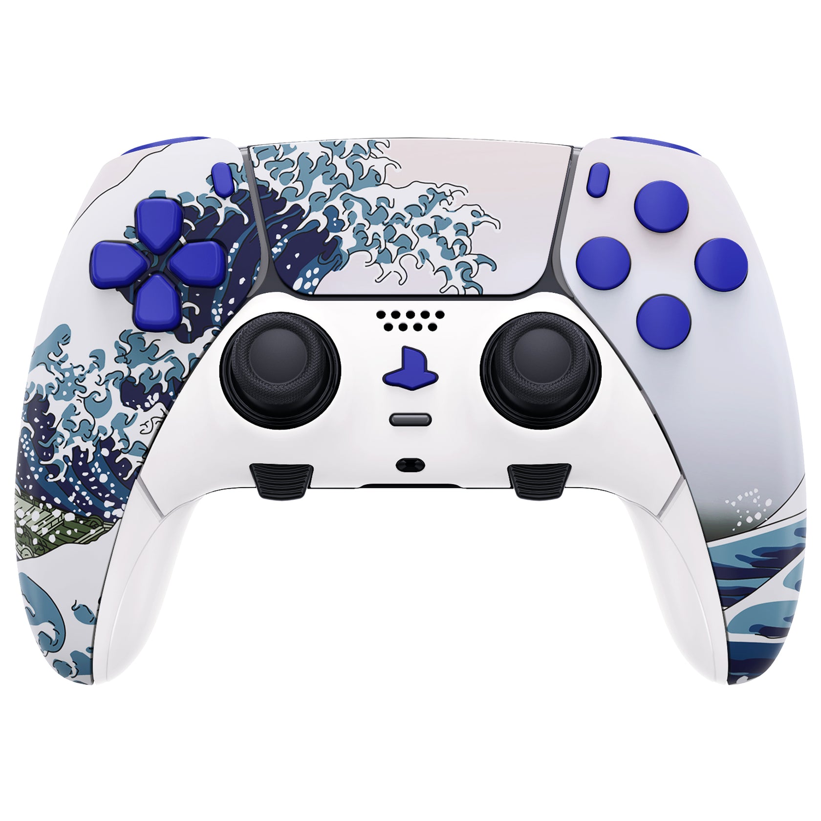 eXtremeRate The Great Wave Full Set Housing Shell with Buttons Touchpad ...