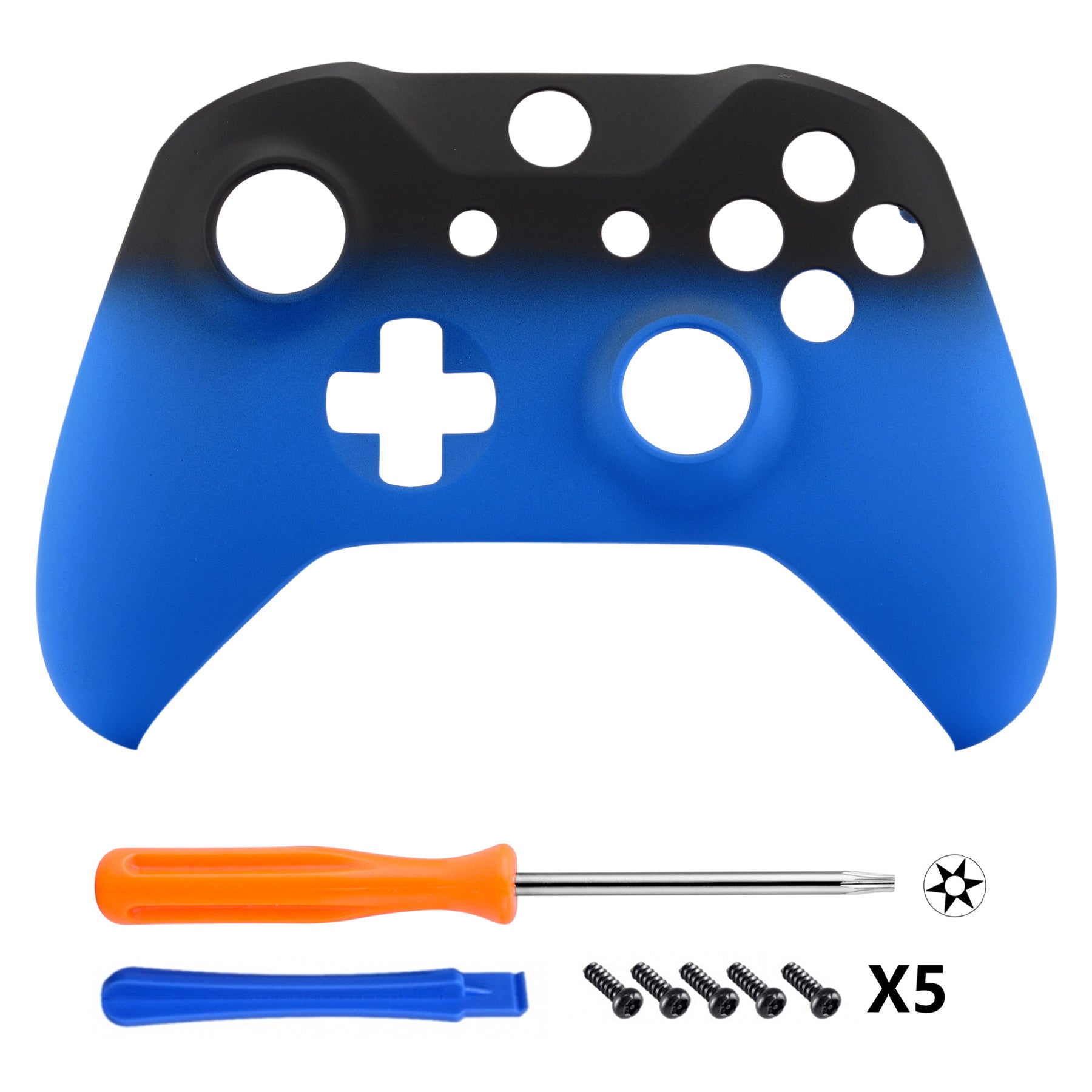 eXtremeRate Shadow Blue Faceplate Cover, Soft Touch Front Housing Shell ...