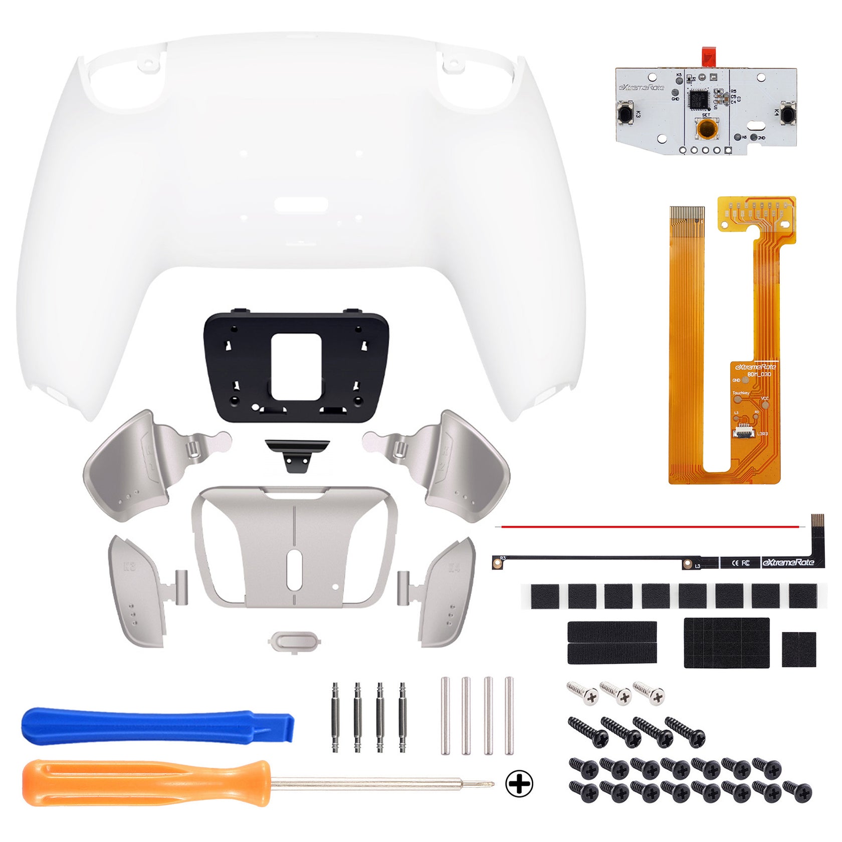 eXtremeRate White Remappable Real Metal Buttons (RMB) Version RISE4 ...