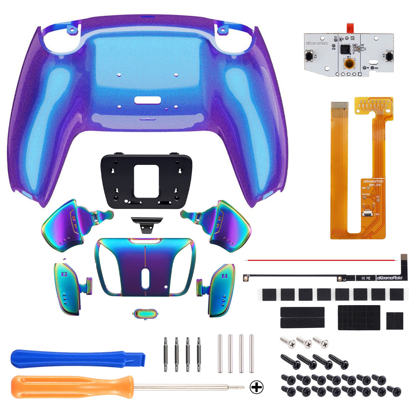 eXtremeRate Black Programmable Real Metal Buttons (RMB) Version RISE4 Remap Kit for PS5 ...