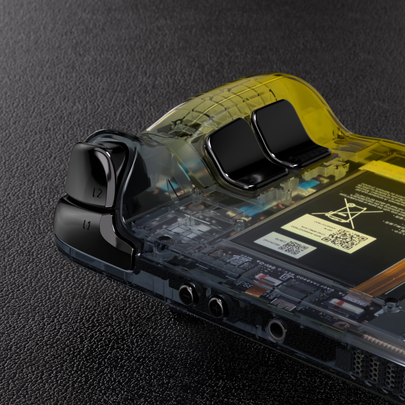 eXtremeRate Gradient Black Yellow Faceplate Back Plate Shell for Steam ...