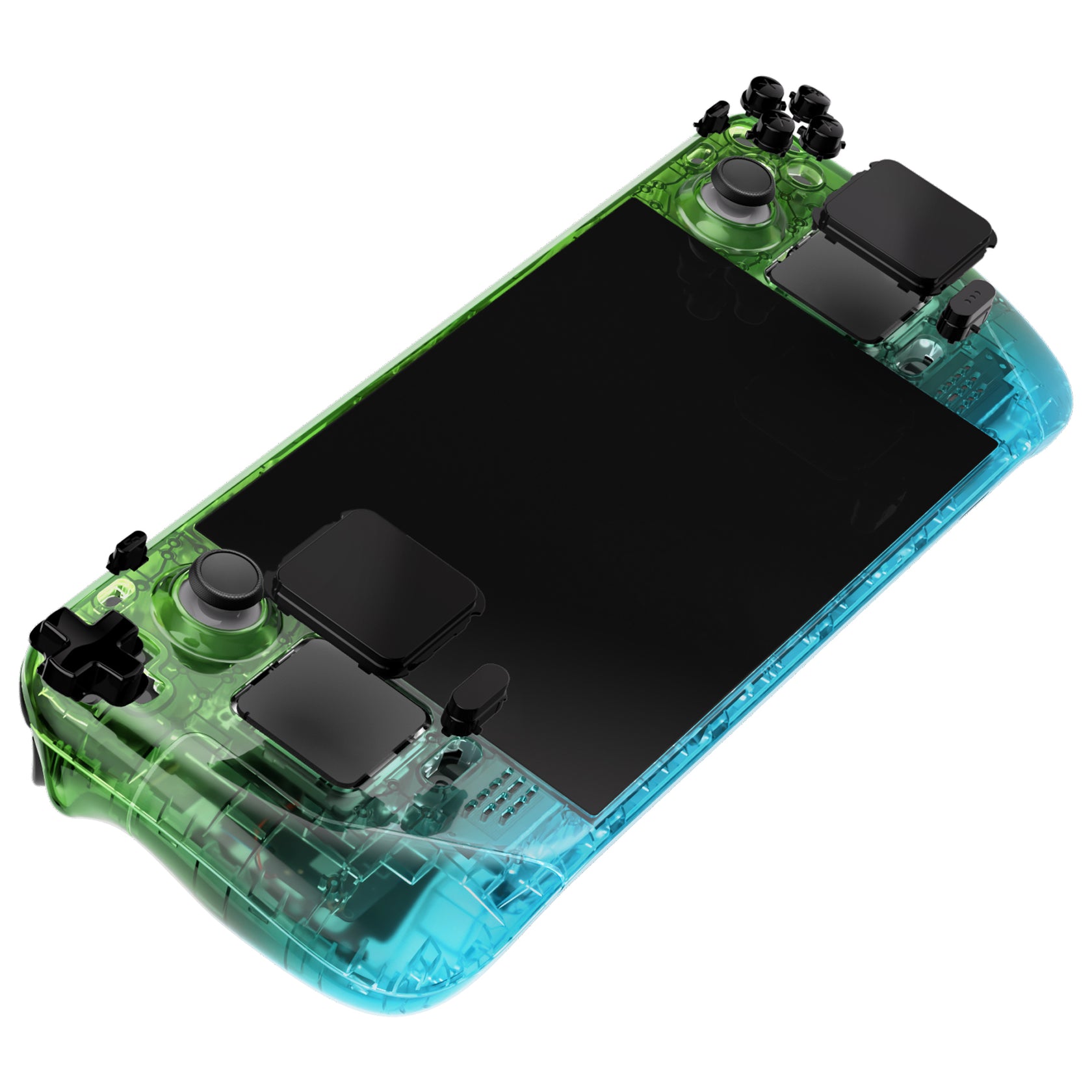 eXtremeRate Gradient Translucent Green Blue Faceplate Back Plate Shell ...