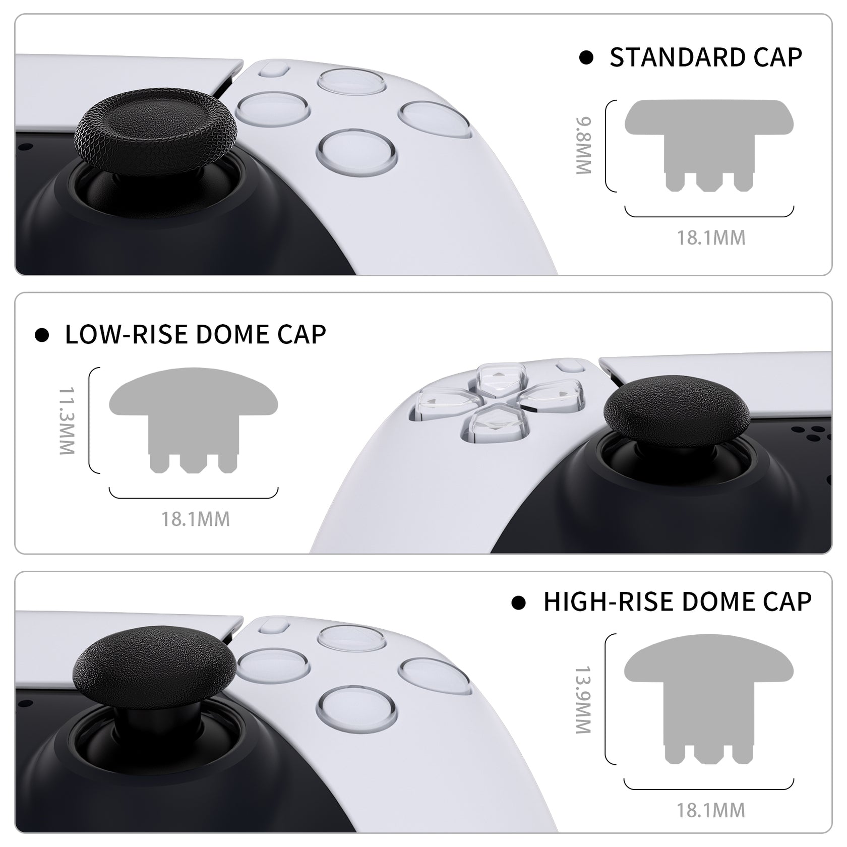 eXtremeRate EDGE Sticks Swappable Thumbsticks for PS5 Controller ...
