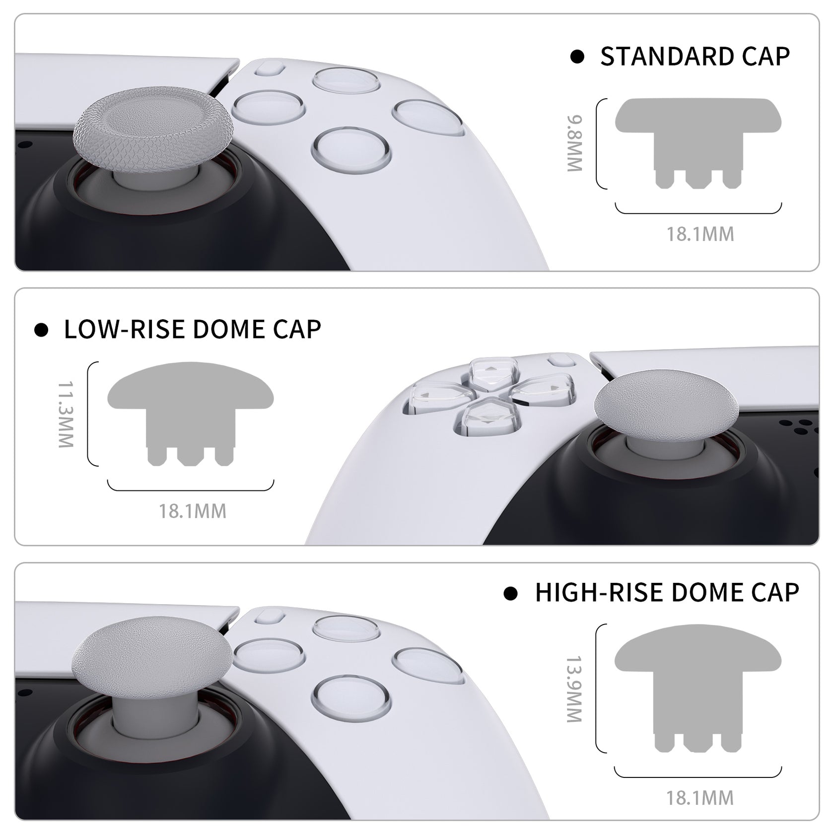 eXtremeRate EDGE Sticks Swappable Thumbsticks for PS5 Controller ...
