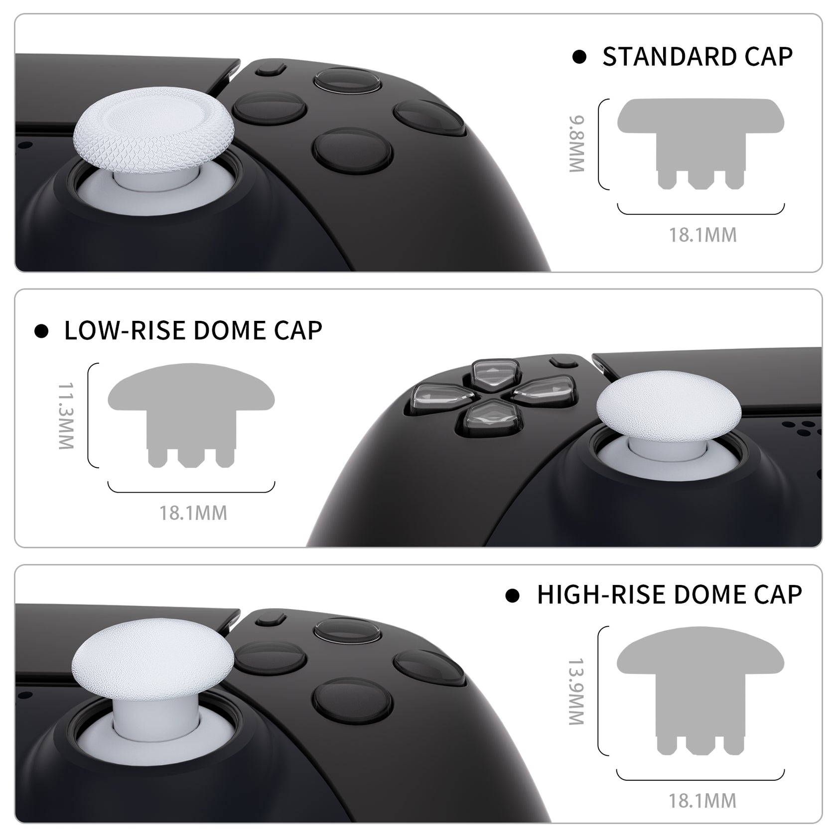 eXtremeRate EDGE Sticks Swappable Thumbsticks for PS5 Controller ...