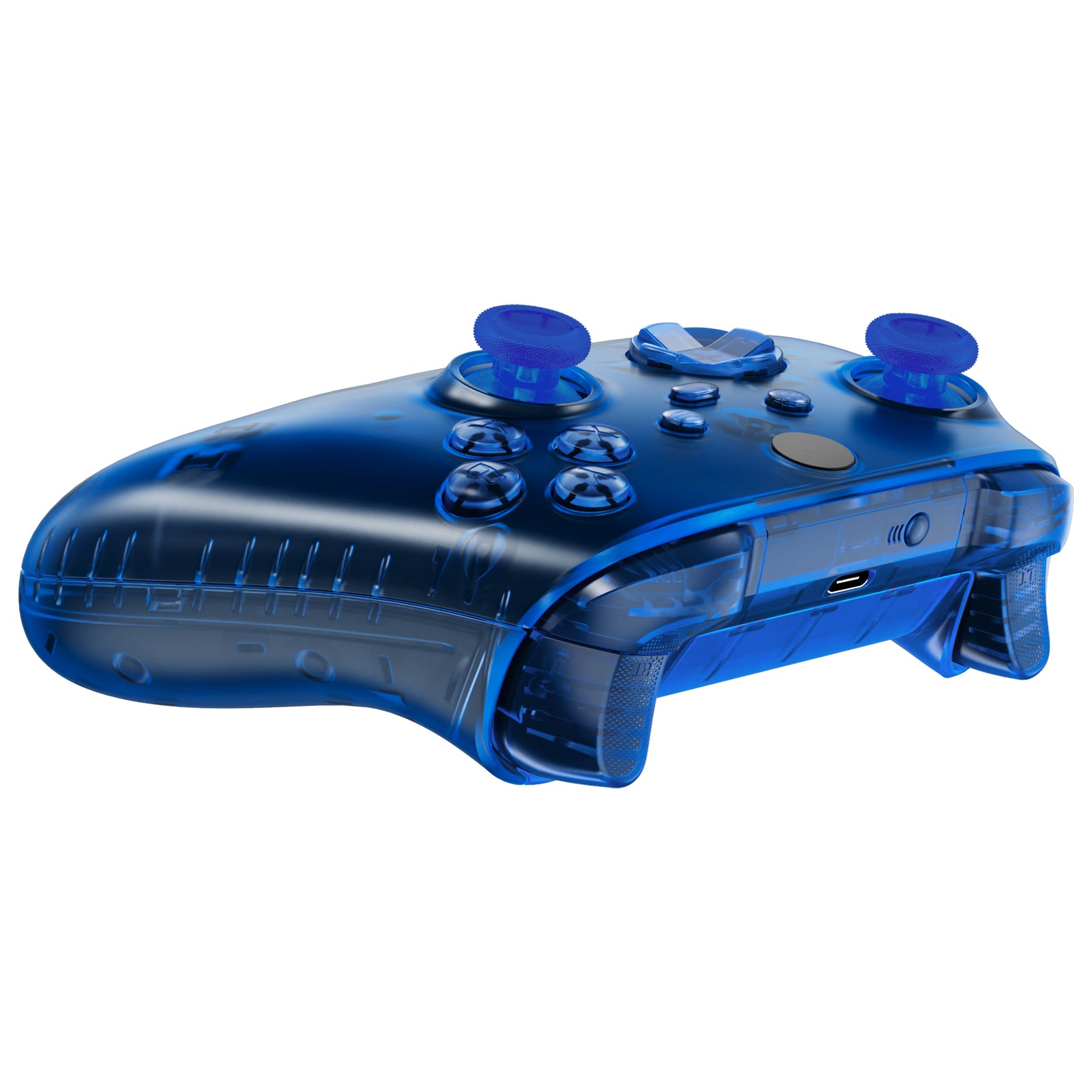 eXtremeRate Transparent Blue Controller Full Set Housing Shell Case w ...