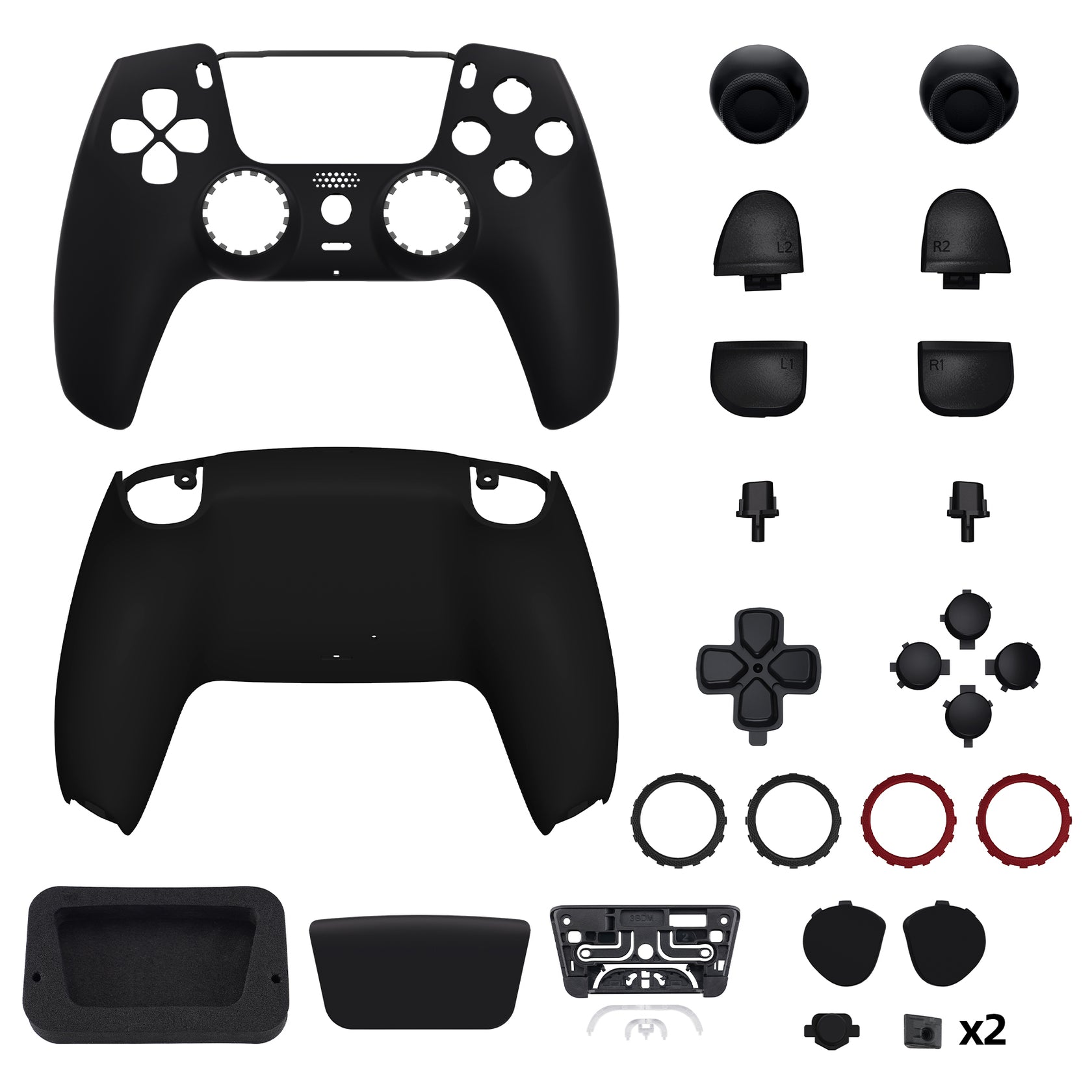 eXtremeRate PS5 Controller LUNA Redesigned Full Set Shells with Buttons ...