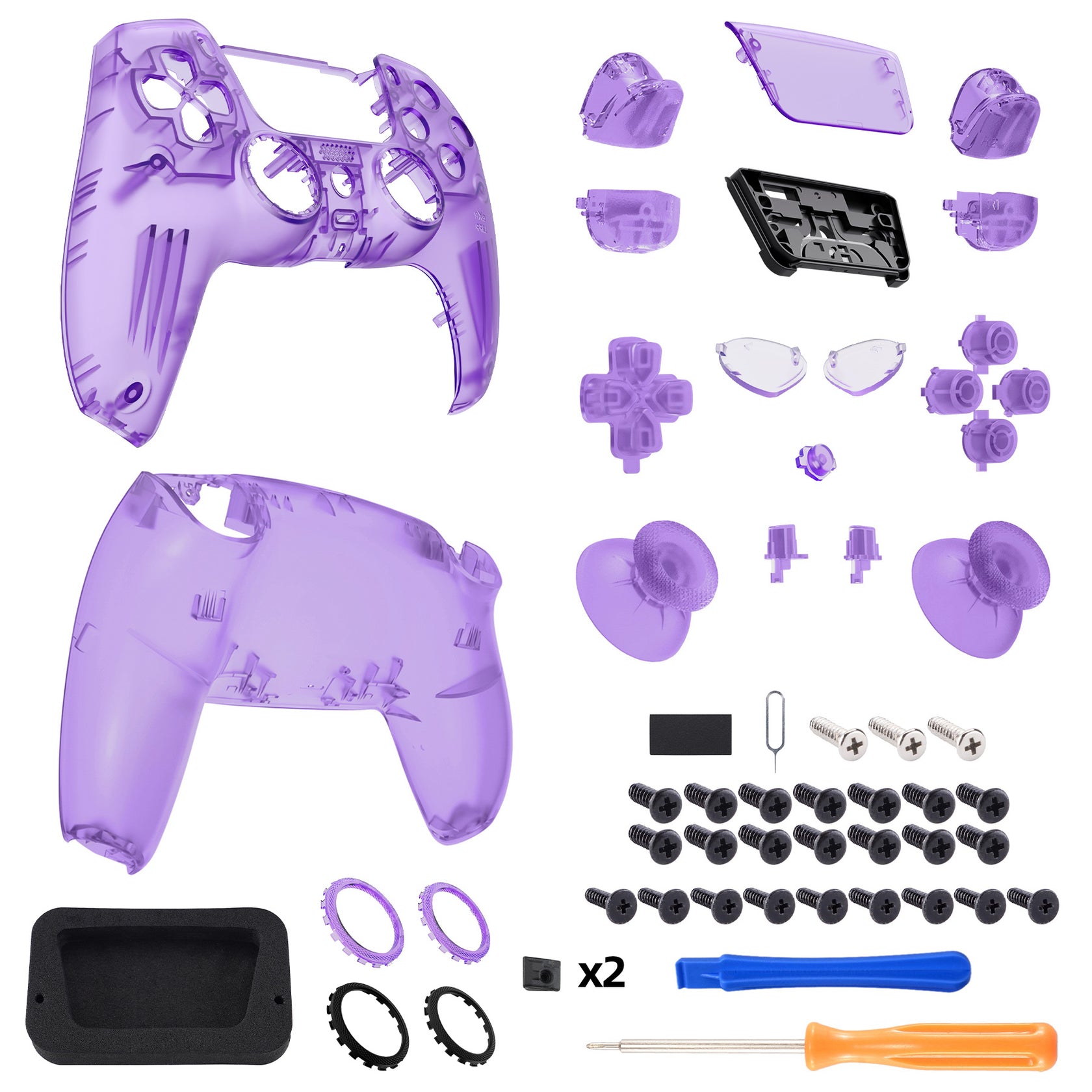 eXtremeRate PS5 Controller LUNA Redesigned Full Set Shells with Buttons ...