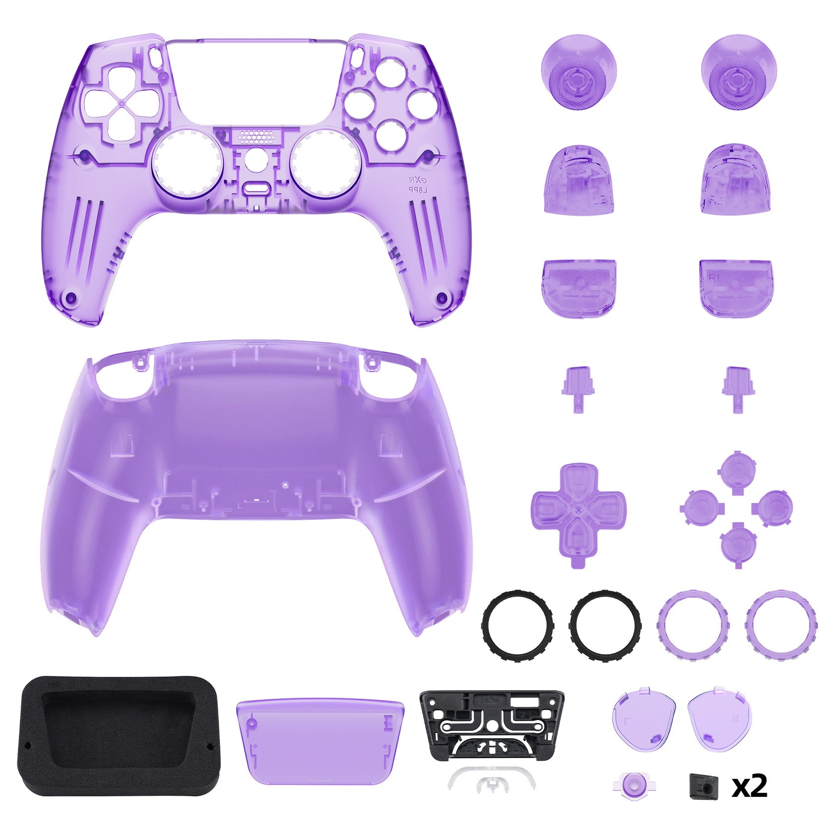 eXtremeRate PS5 Controller LUNA Redesigned Full Set Shells with Buttons ...