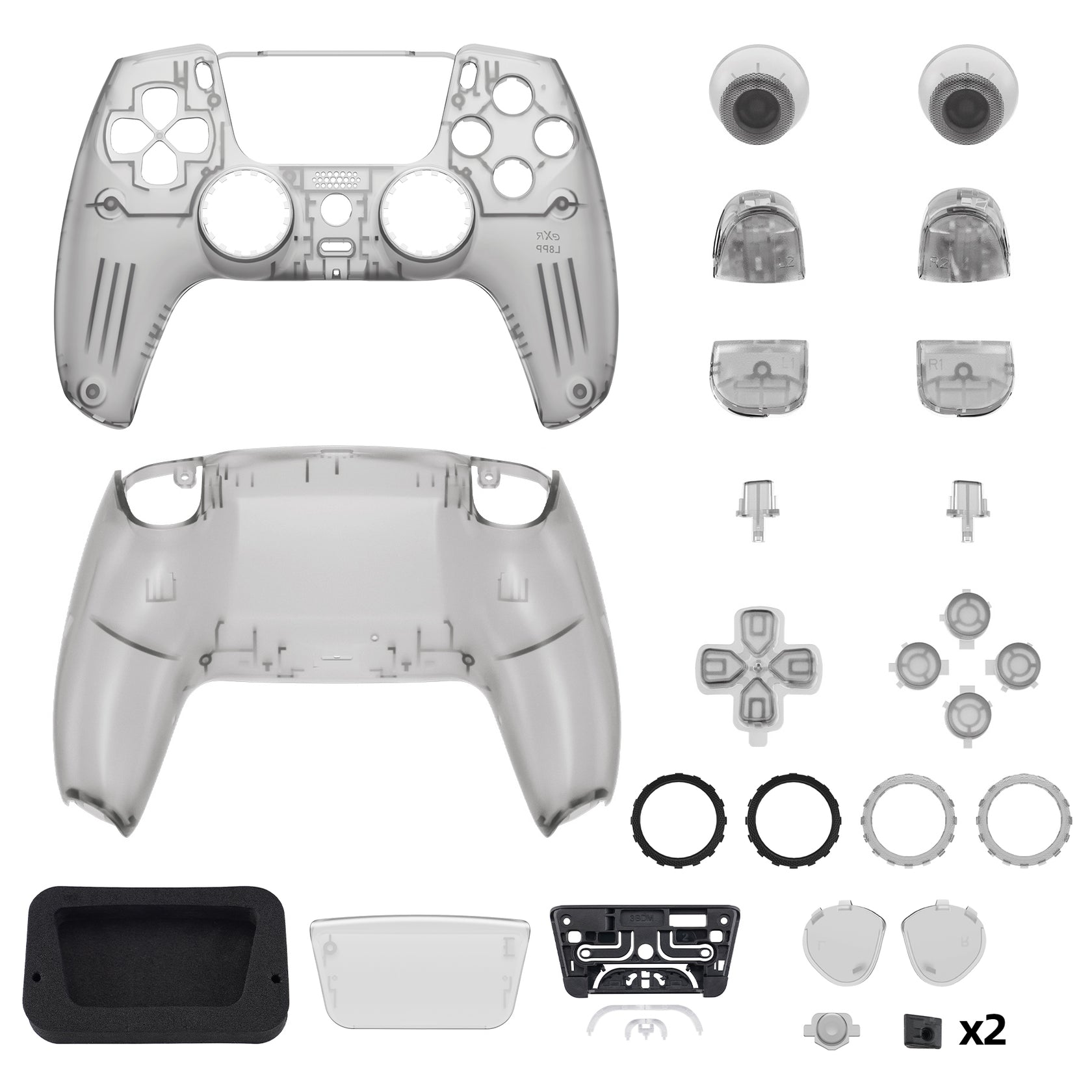 eXtremeRate PS5 Controller LUNA Redesigned Full Set Shells with Buttons ...