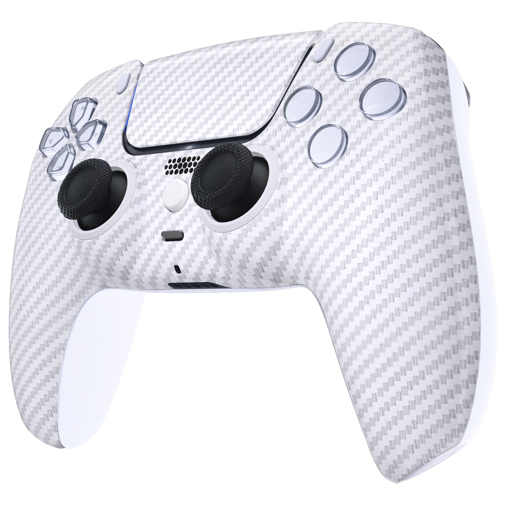 eXtremeRate Luna Redesigned White Silver Carbon Fiber Front Shell Touchpad Compatible with ps5 ...