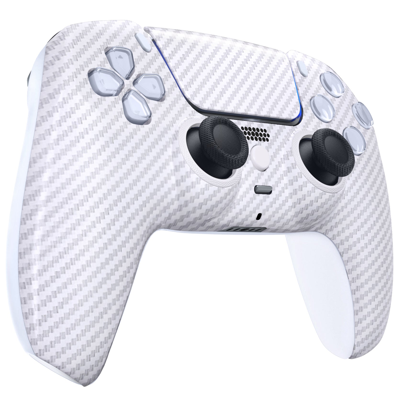 eXtremeRate Luna Redesigned White Silver Carbon Fiber Front Shell ...