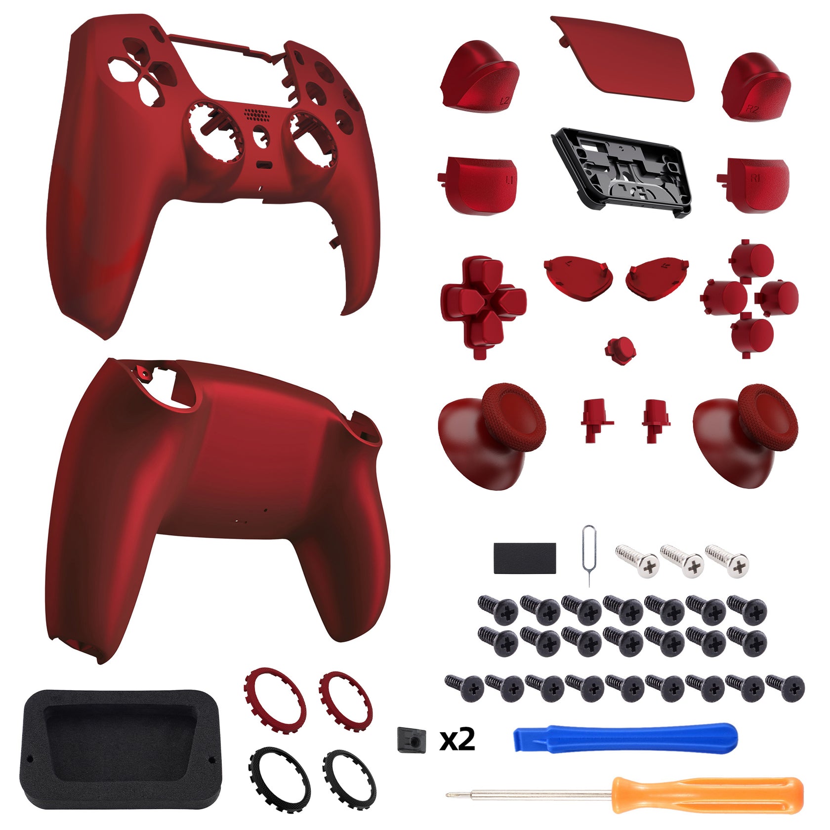eXtremeRate PS5 Controller LUNA Redesigned Full Set Shells with Buttons ...