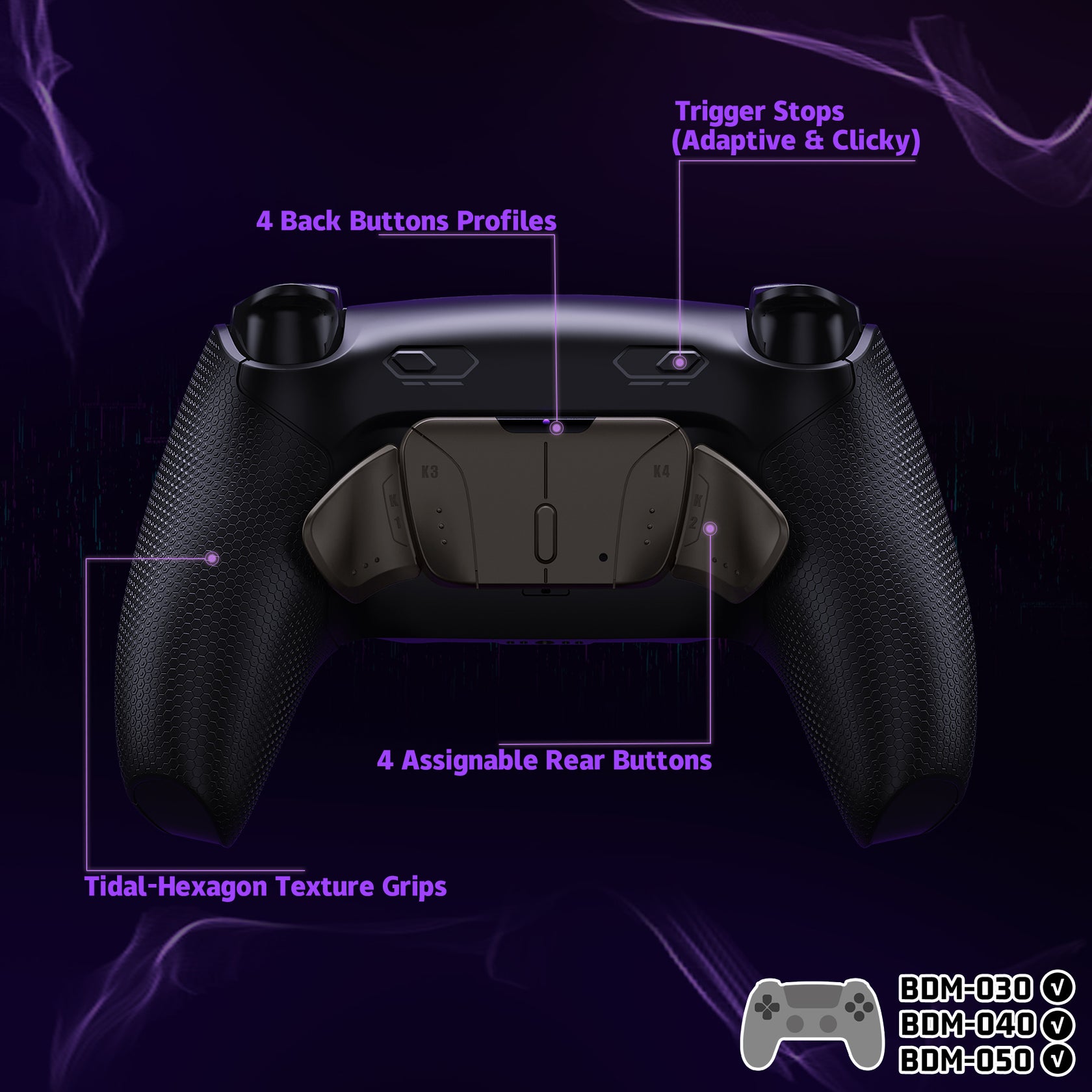 eXtremeRate Real Metal Buttons (RMB) Version RISE4 Plus MAX Back Paddl ...