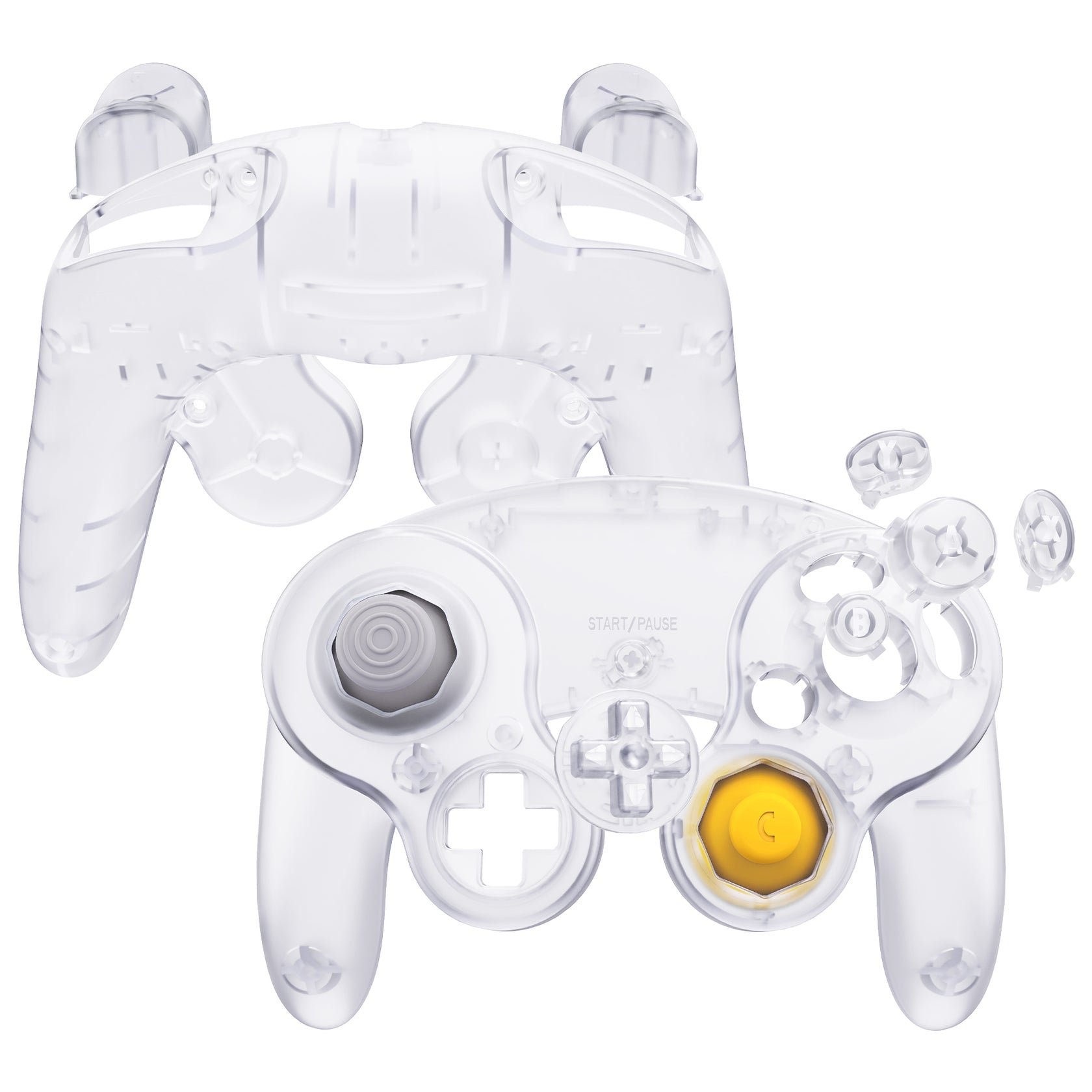 eXtremeRate Clear Faceplate Backplate for Nintendo Gamecube Controller ...