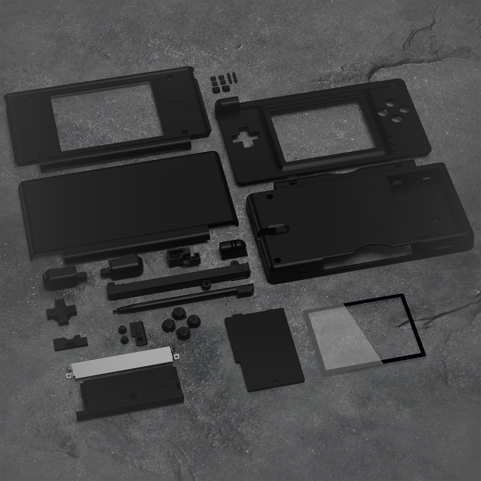 eXtremeRate Black Replacement Full Housing Shell for Nintendo DS Lite ...