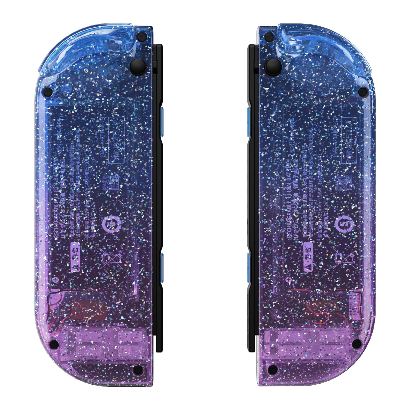 eXtremeRate Glitter Gradient Translucent Bluebell for Joycon Handheld ...