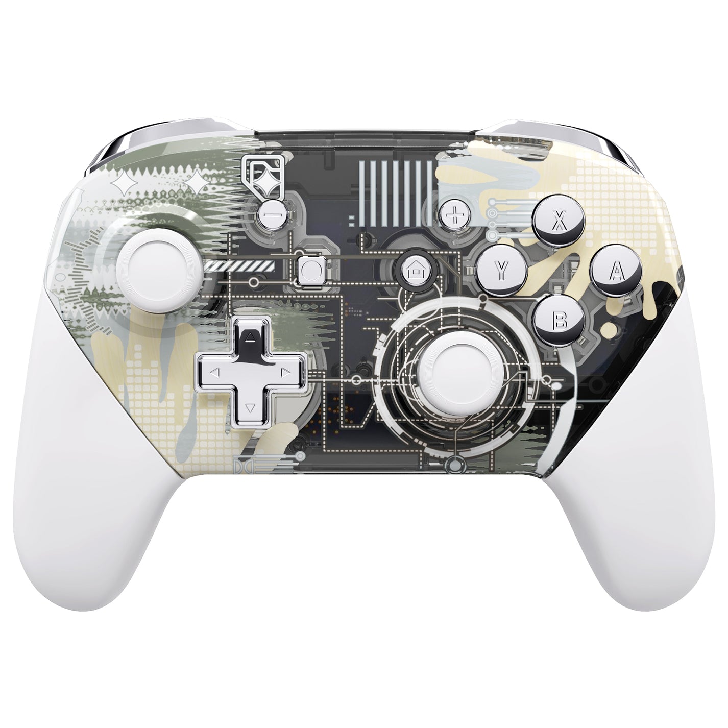 eXtremeRate Silver Splatter Faceplate Backplate Handles for Nintendo ...