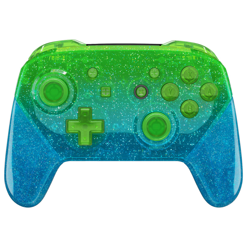 eXtremeRate Glitter Gradient Translucent Green Blue Faceplate Backplate ...