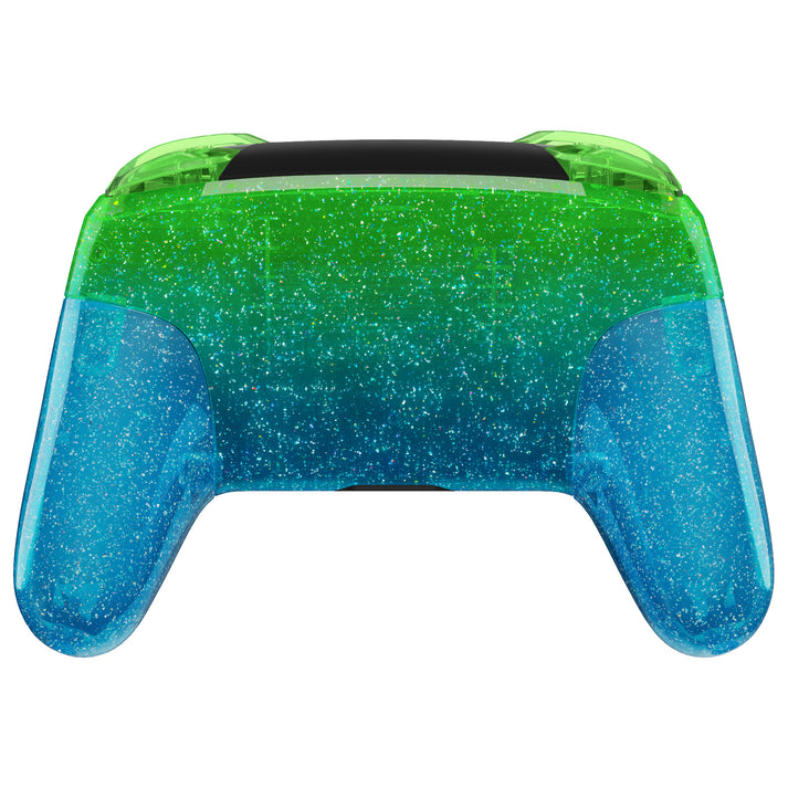 eXtremeRate Glitter Gradient Translucent Green Blue Faceplate Backplate ...