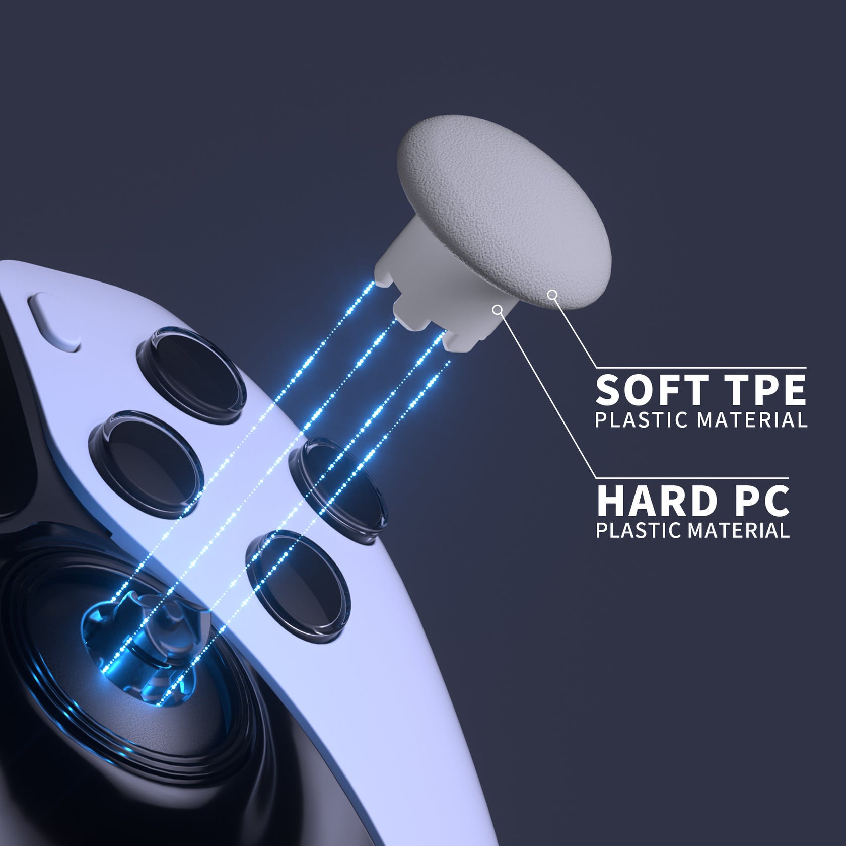 eXtremeRate New Hope Gray Replacement Swappable Thumbsticks for PS5 ...