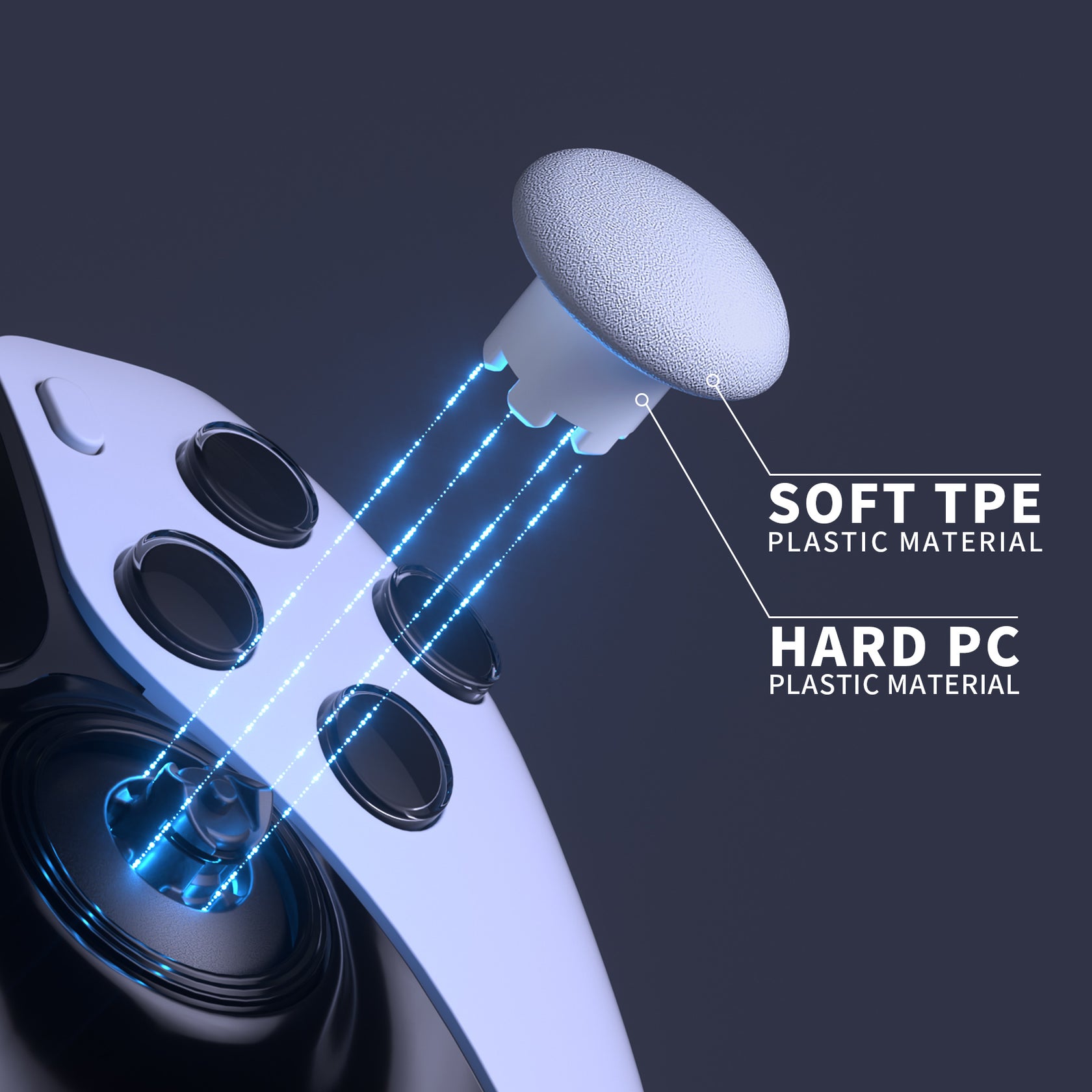 eXtremeRate Robot White Replacement Swappable Thumbsticks for PS5 Edge ...