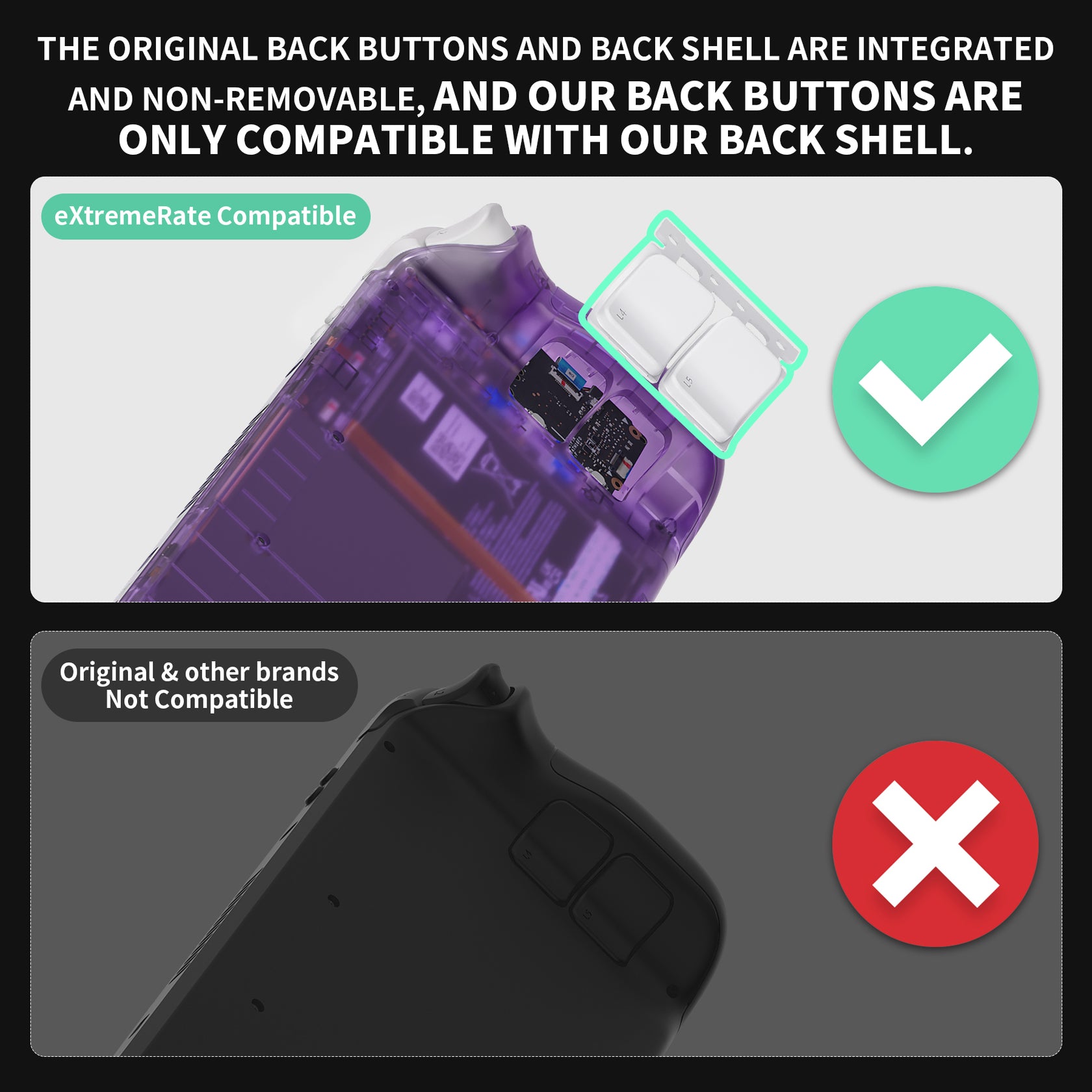 eXtremeRate White Replacement Full Set Buttons for Steam Deck, DIY ...