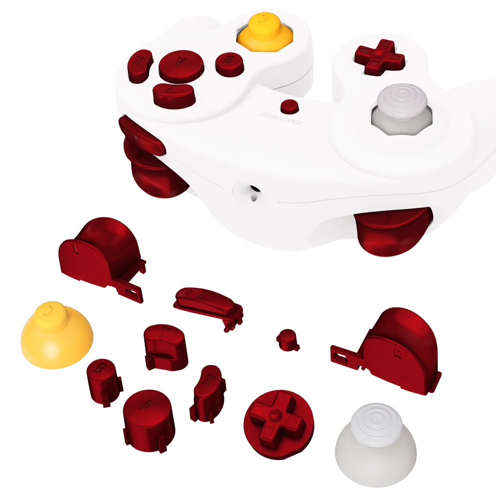 eXtremeRate Scarlet Red Repair ABXY D-pad Z L R Keys for Nintendo ...