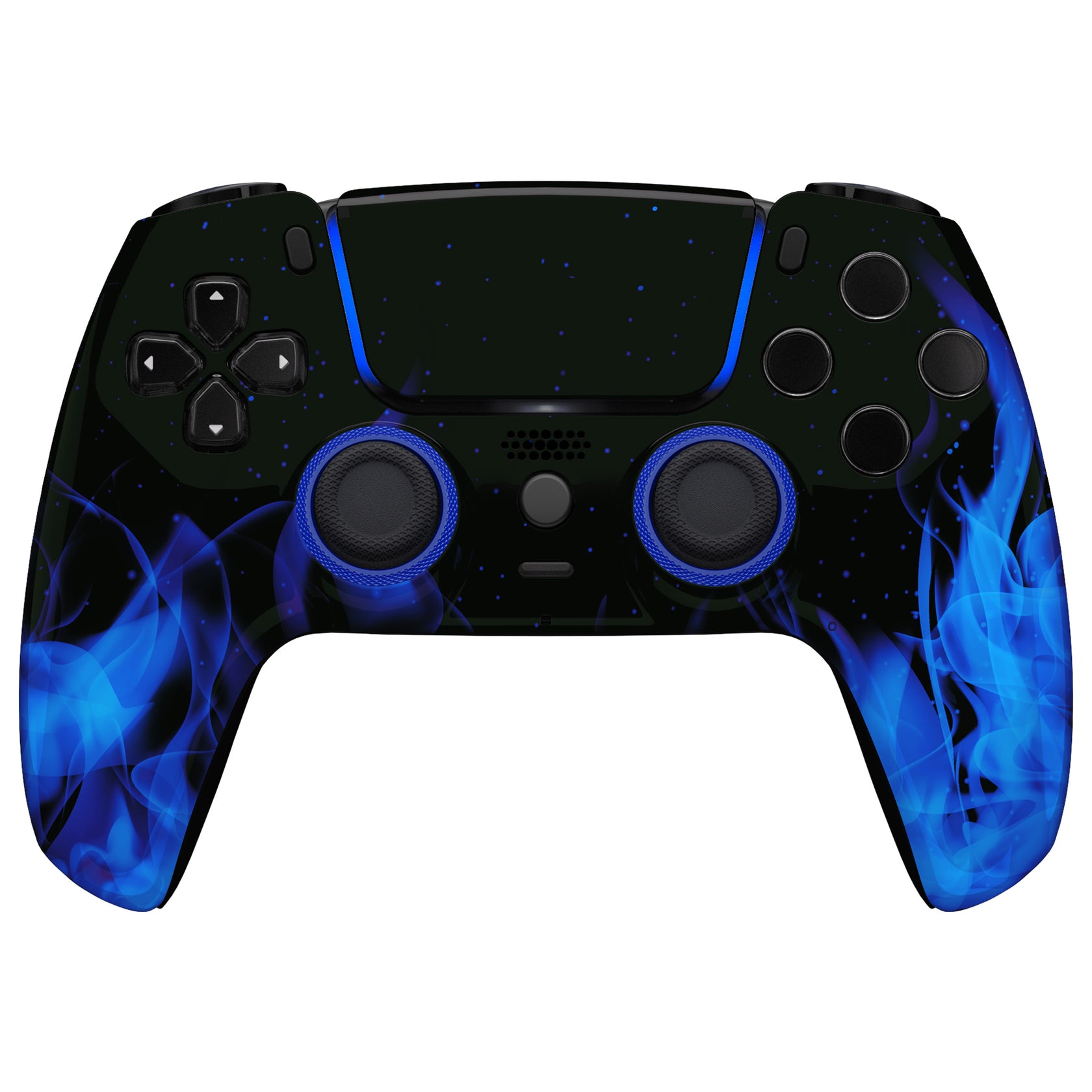 eXtremeRate Luna Redesigned Blue Flame Front Shell Touchpad Compatible ...