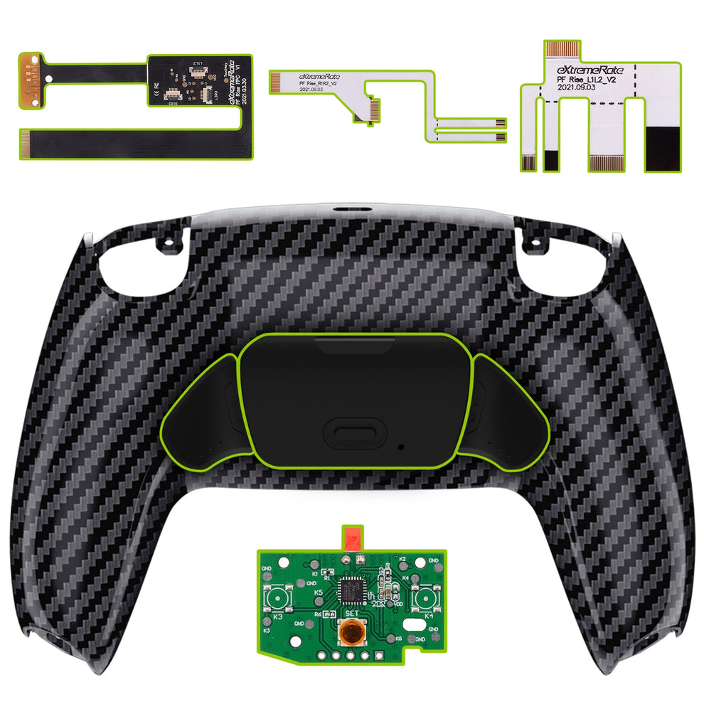 eXtremeRate Graphite Carbon Fiber Pattern Remappable Rise 2.0 Remap Kit ...