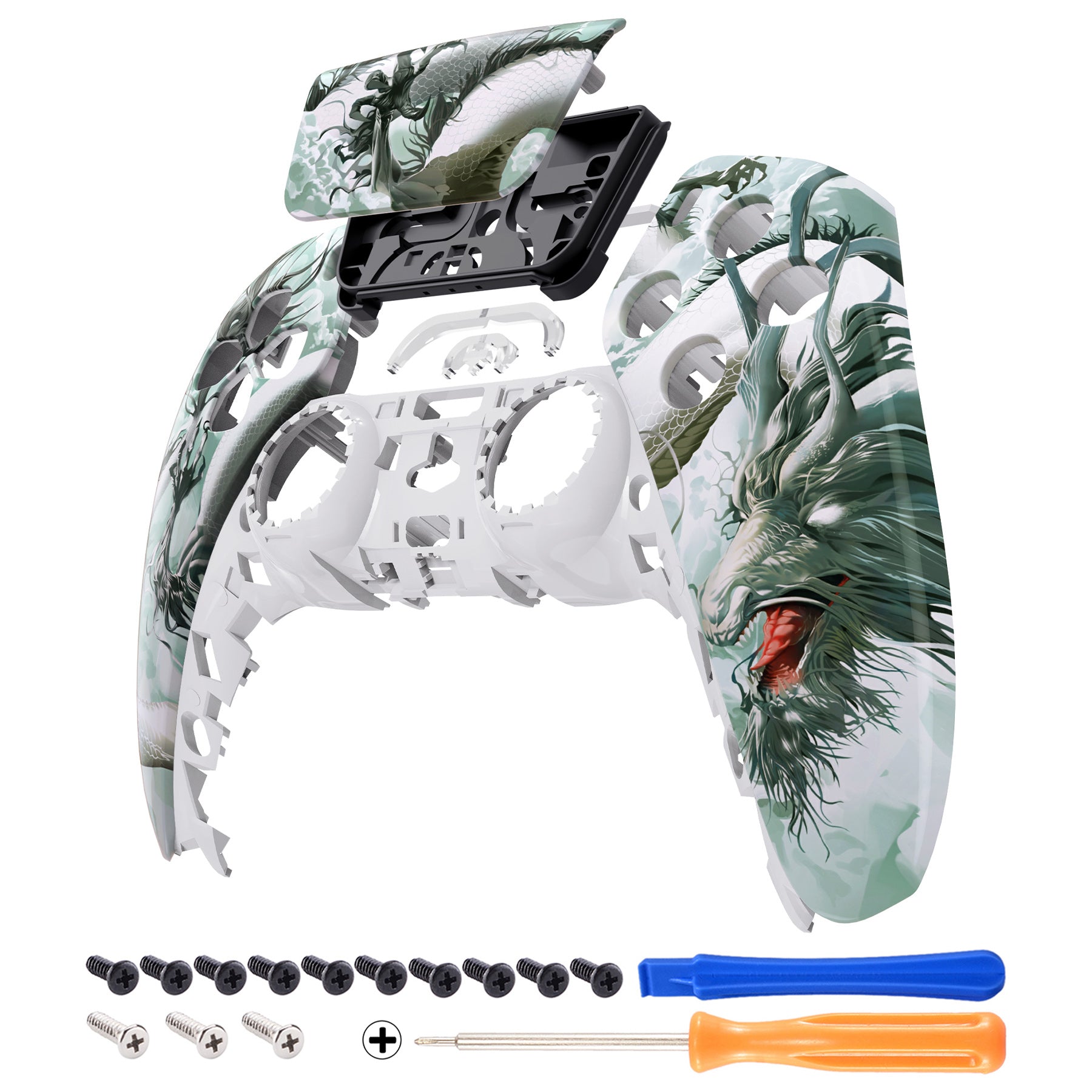 eXtremeRate Jade Dragon - Cloud Dominator Touchpad Front Housing Shell ...
